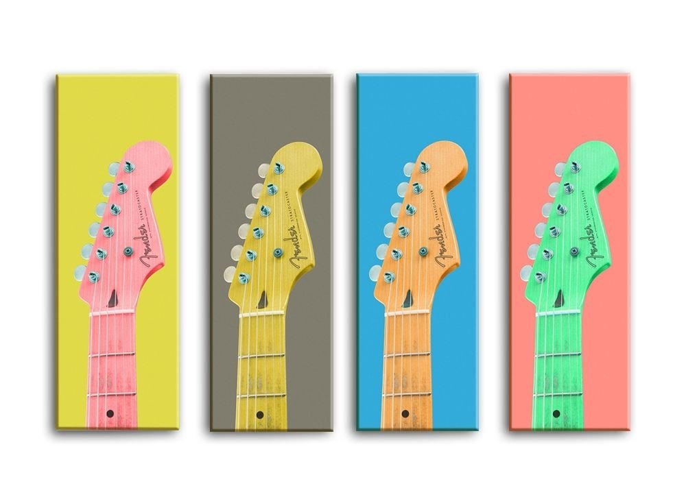 Multi panel canvas prints | Colorful Guitars | Pixy Canvas