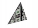 One Dollar Bill | Triangle Wall Decor Gifts | Black & White Canvas Wall Art